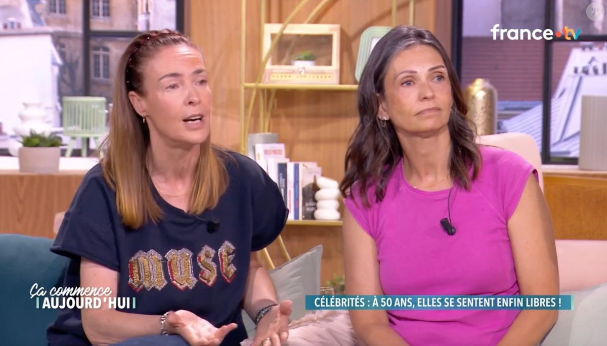 Photo : Bénédicte Delmas et Adeline Blondieau sur le plateau de "Ça ...