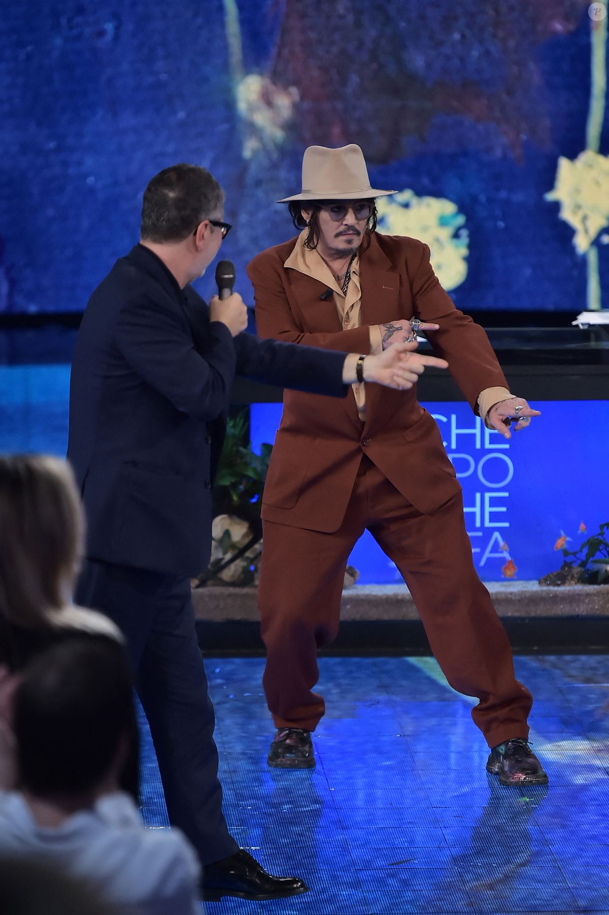 Photo : Fabio Fazio;Johnny Depp - J.Depp et R.Scamarcio participent à l ...