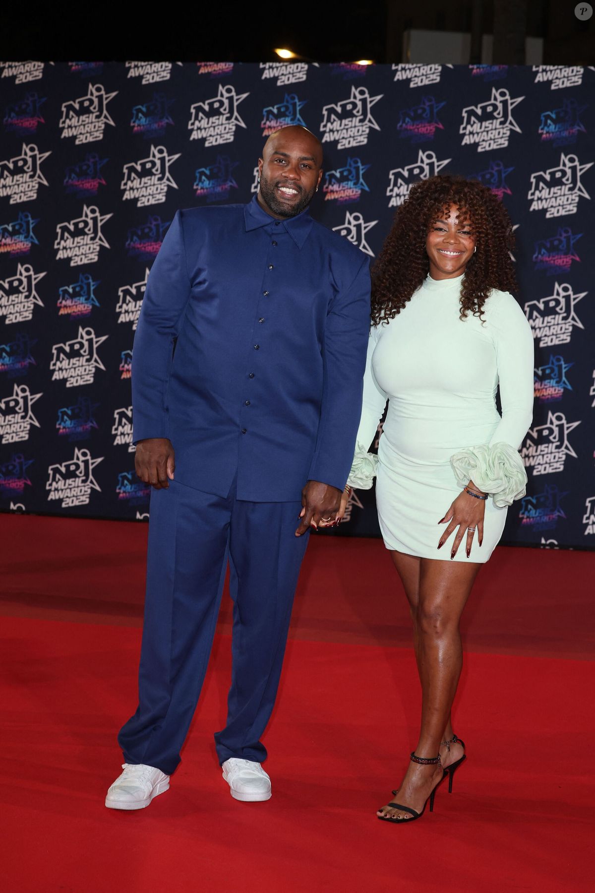 Photo : Teddy Riner et sa compagne Luthna Plocus au photocall de la ...
