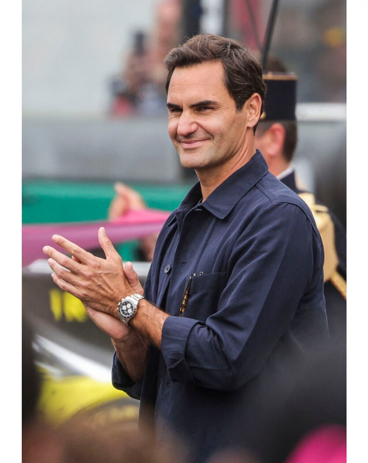 Photo : Roger Federer (CHE) - - Personnalités au départ des 24 Heures ...