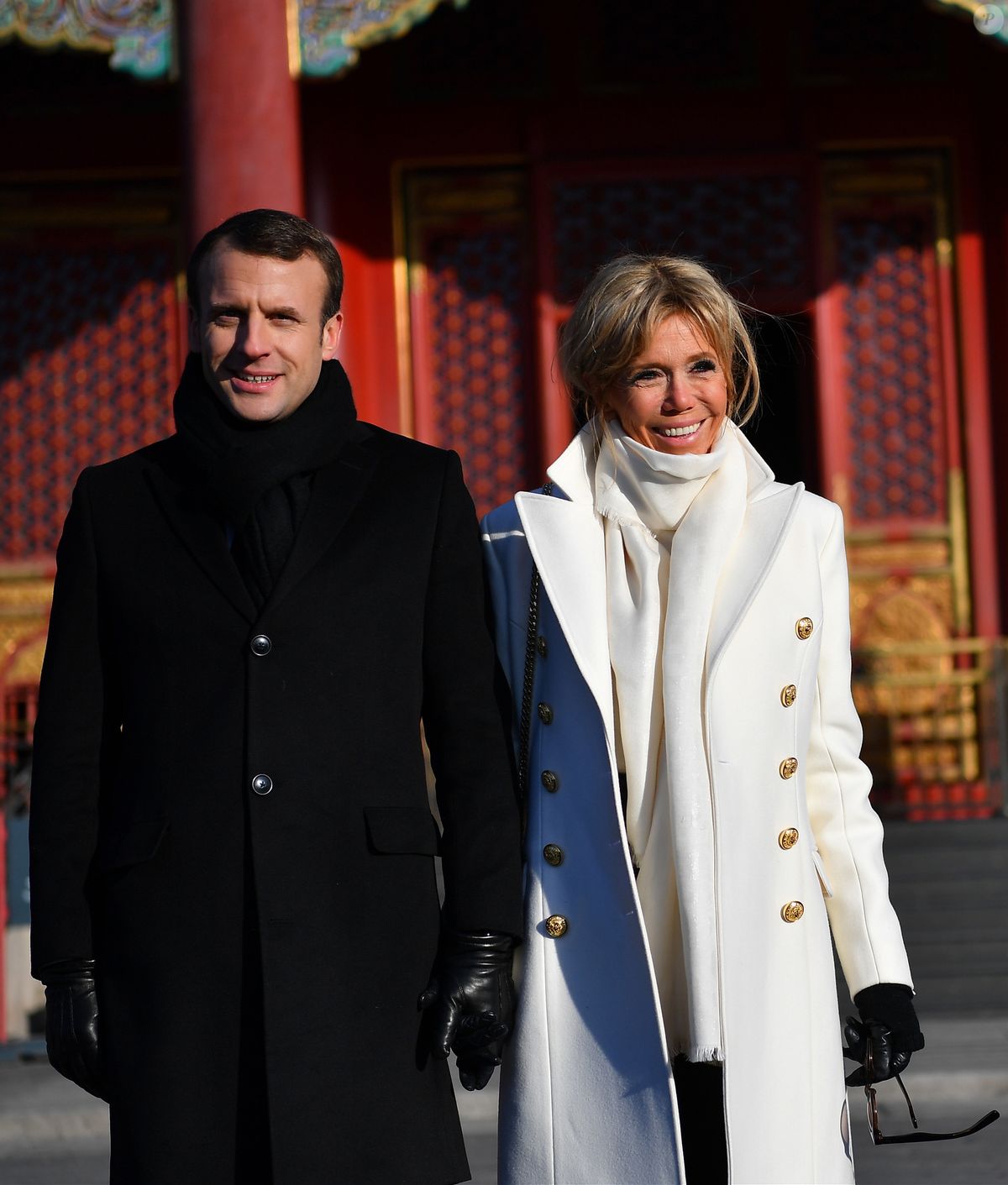 Photo : Le président de la République Emmanuel Macron et sa femme la ...