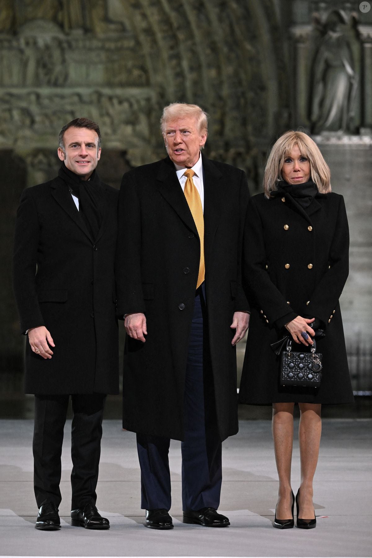 Photo : (L to R) French President, Emmanuel Macron, US President Elect ...