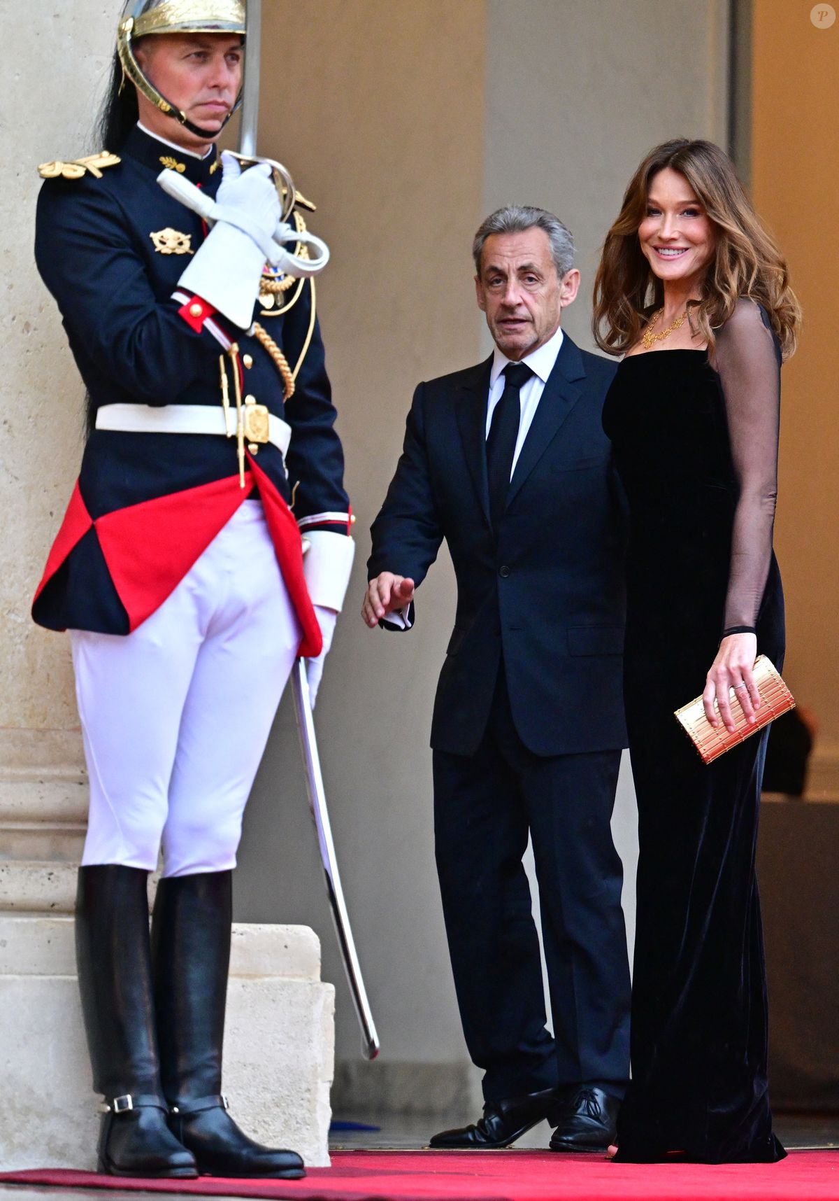 Photo : Nicolas Sarkozy et sa femme Carla Bruni (robe Ralph Lauren ...