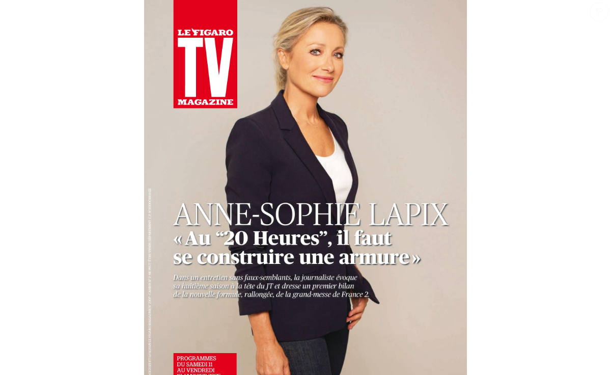 Photo : Anne-Sophie Lapix en couverture de "TV Mag", numéro du 10 ...