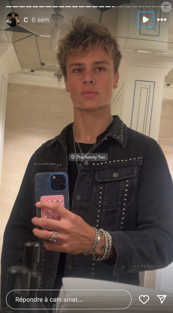 Cameron Smet, fils de David Hallyday et Alexandra Pastor, est le sosie ...