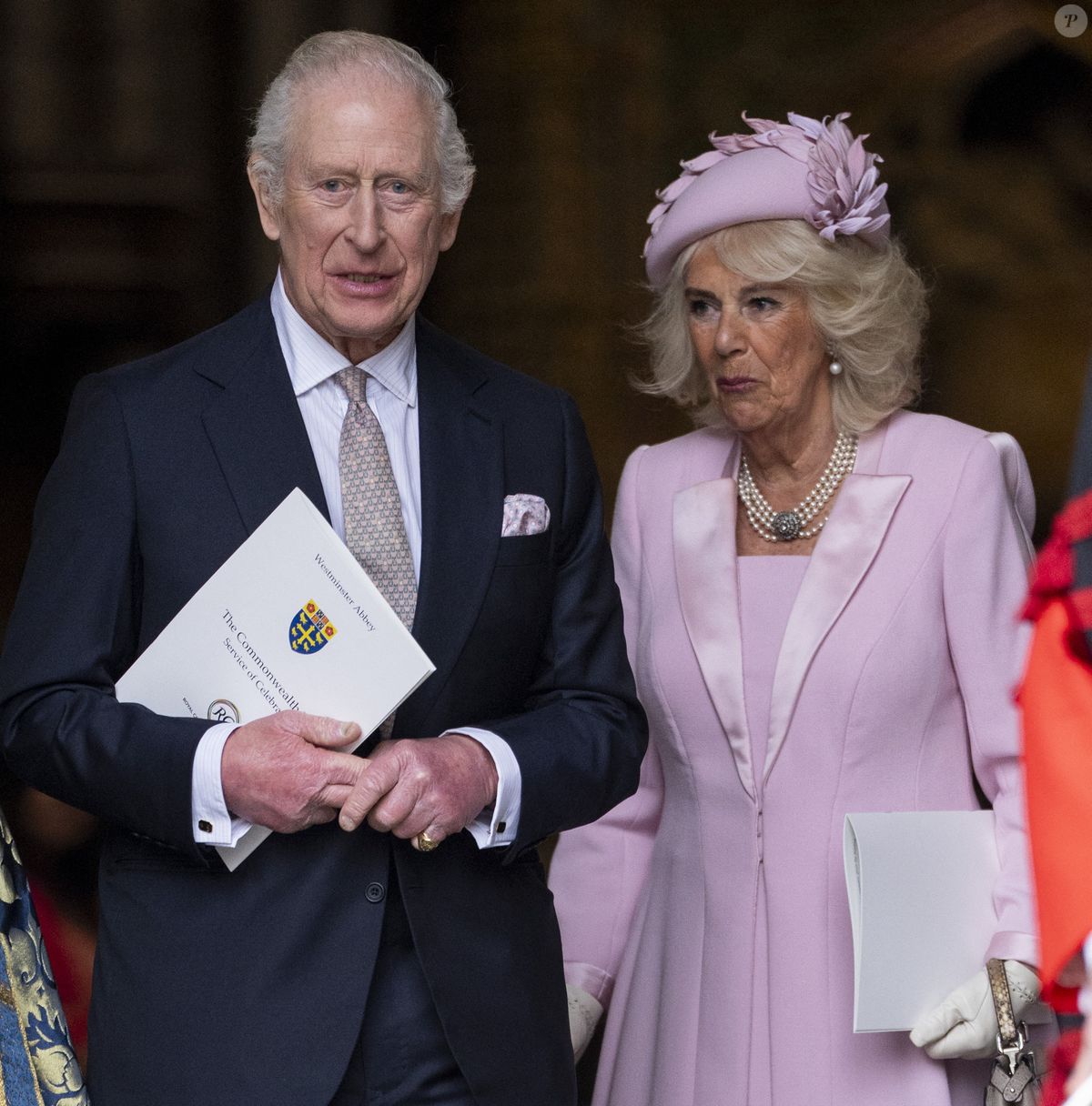 Photo : 10 March 2025. Leurs Majestés le Roi Charles III et la Reine ...