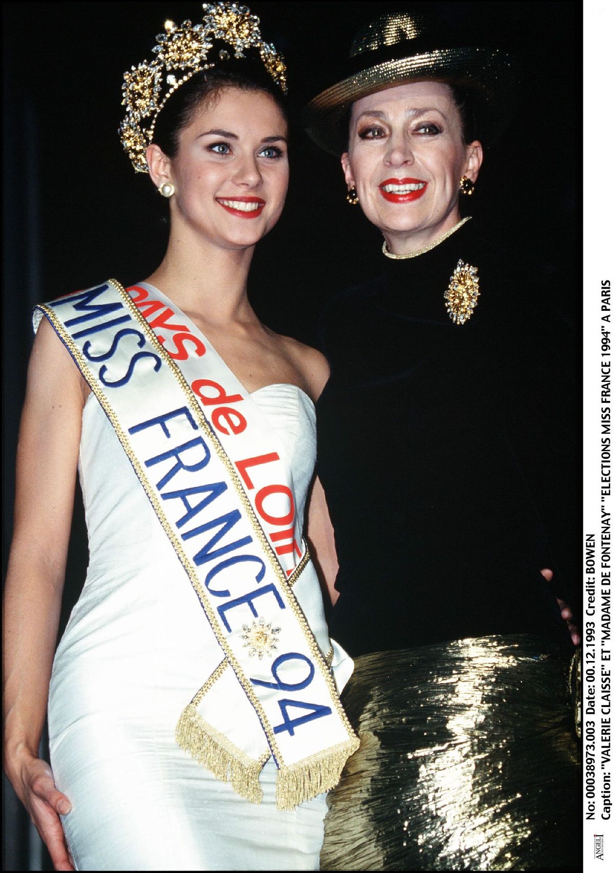 Photo : Valérie Claisse Miss France 1994 et Geneviève de Fontenay ...