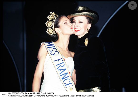 Photo : Valérie Claisse Miss France 1994 et Geneviève de Fontenay ...