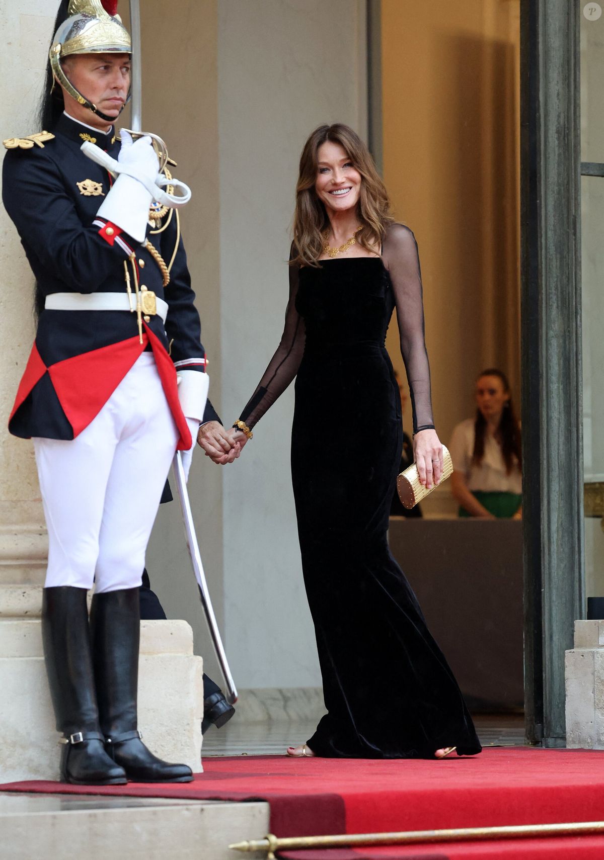 Photo : Carla Bruni (robe Ralph Lauren) Sarkozy - Arrivées des ...